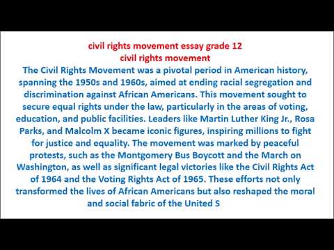 civil rights movement essay grade 12