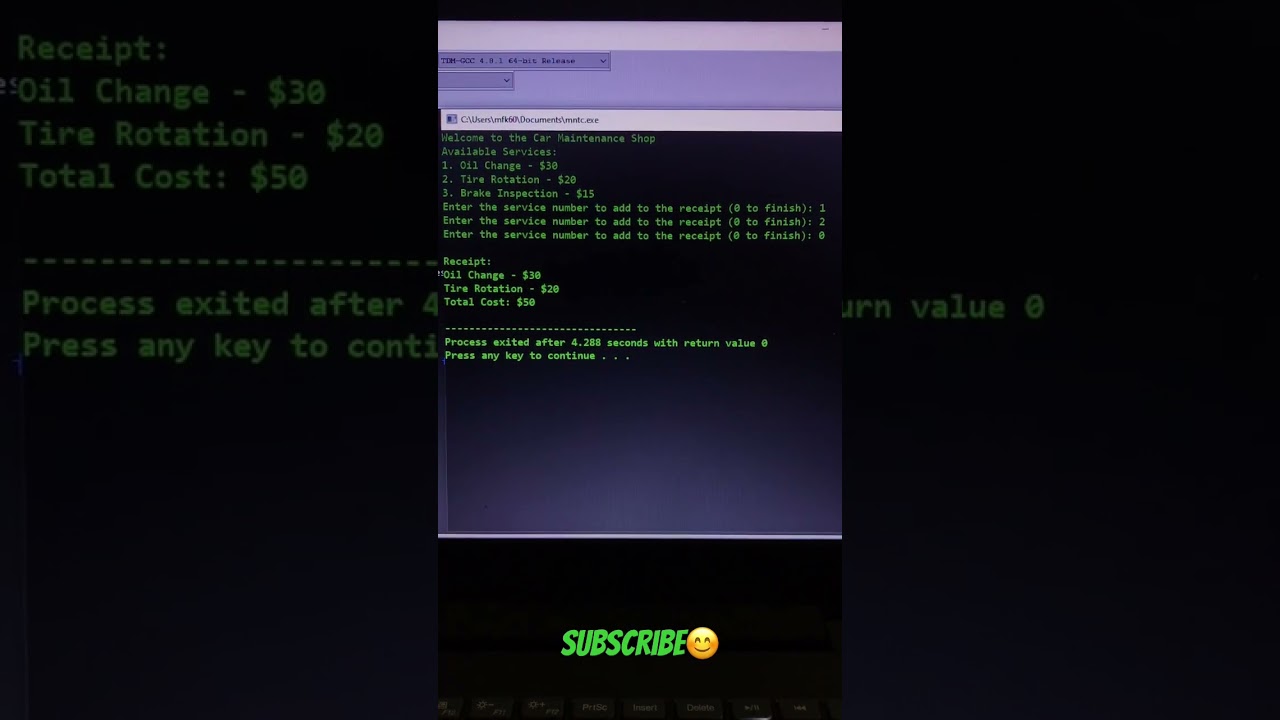 maintenance bill IDE dev c++ #cppprogramming