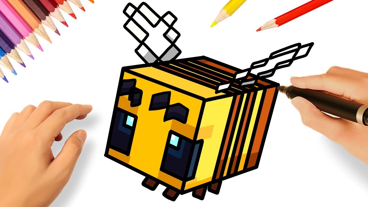 HOW TO DRAW MINECRAFT BEE 🐝 | DRAWING MINECRAFT MOBS