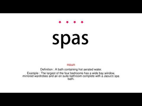 How to pronounce spas - Vocab Today