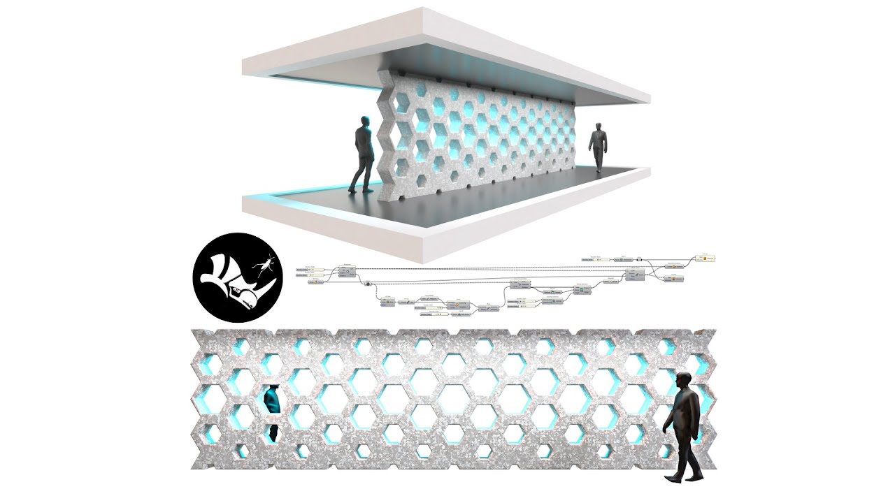 Parametric / Algorithmic Architecture - hexagonal pattern curve attractor - learn parametric design