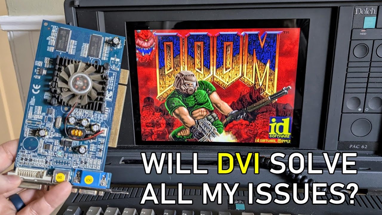 Will a video card with DVI fix my DOS text-mode issues? (Dolch PAC-62)