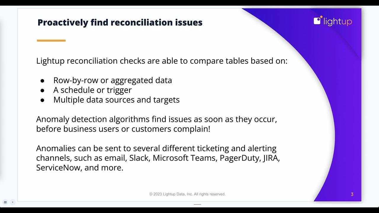 Lightup Data Reconciliation