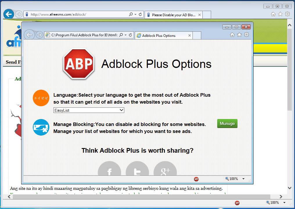 How to disable Adblock Plus - Internet Explorer