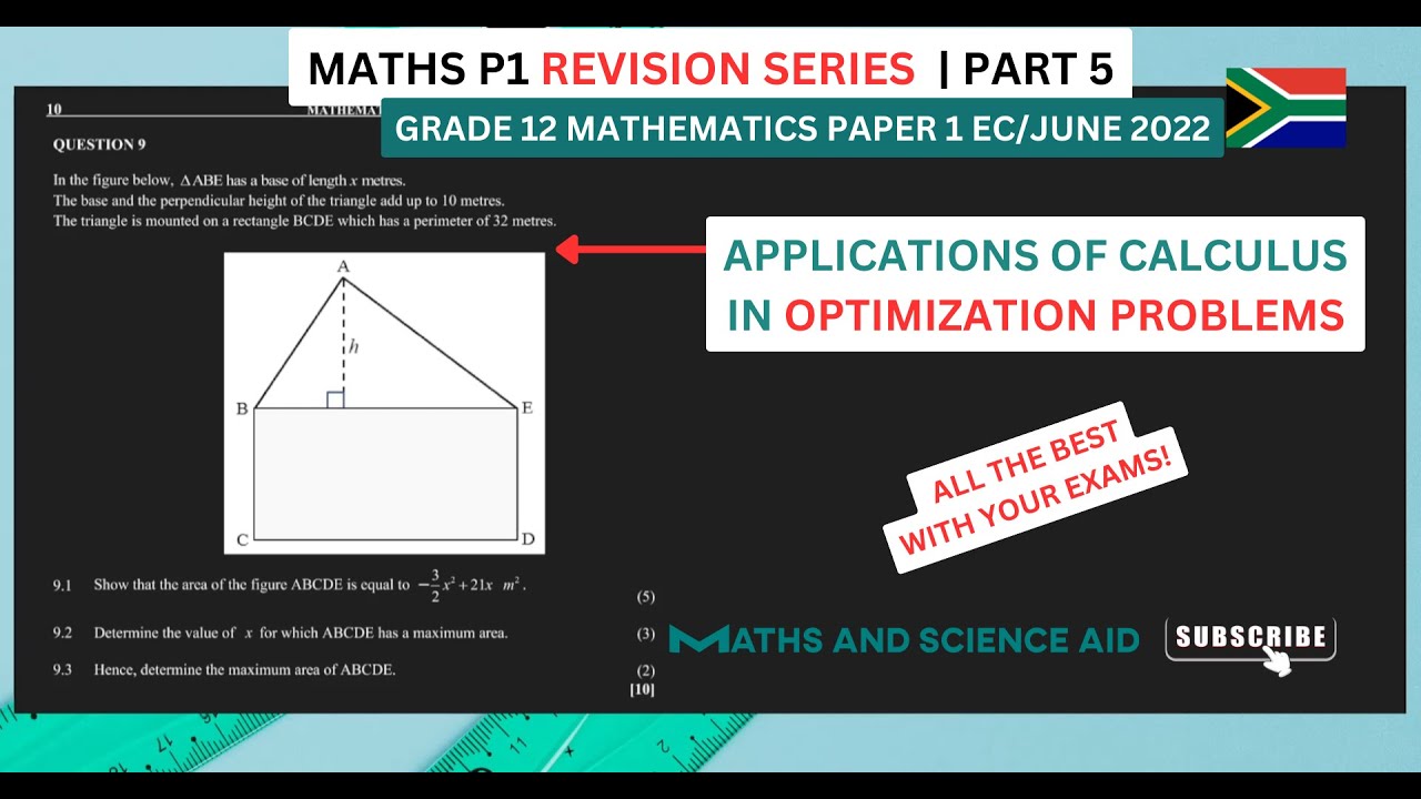 Calculus, Optimization Problem | Mathematics Paper 1 EC June 2022 Exam