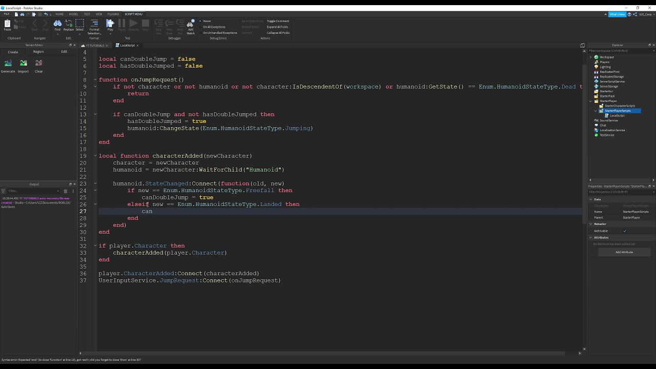 Double Jumps - Roblox Scripting Tutorial