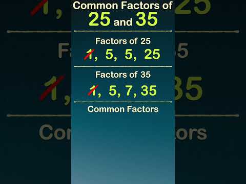 Common Factors of 25 and 35 / #shorts /#maths / #viral / #mathstricks / #commonfactor #publicmaths
