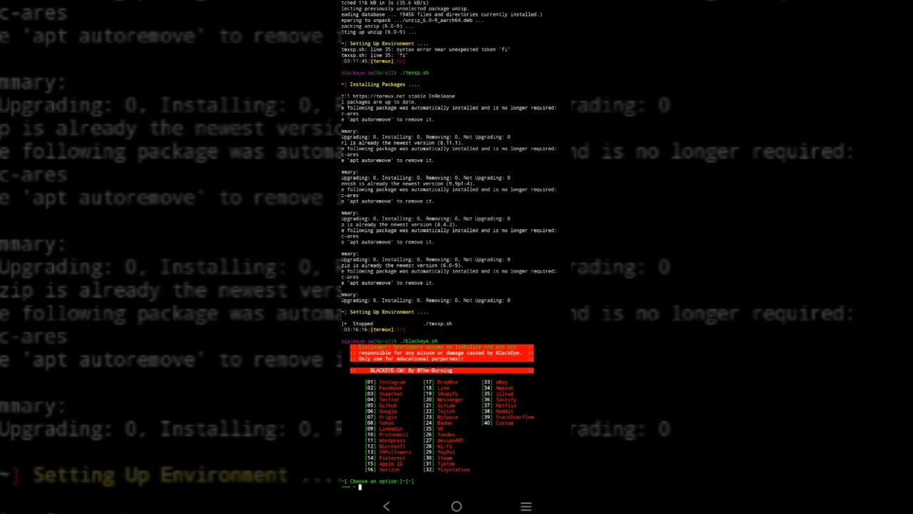 Install black eye in termux || black eye github
