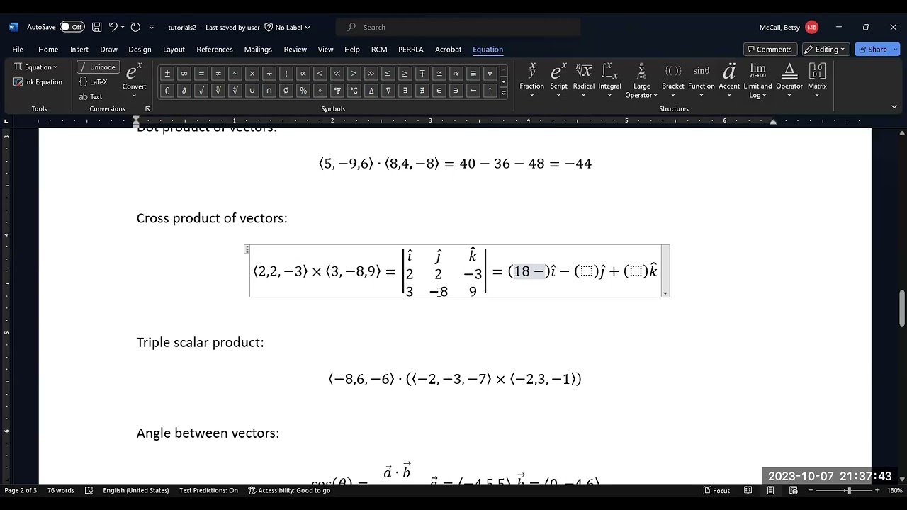 Basic Vector Operations for Multivariable Calculus