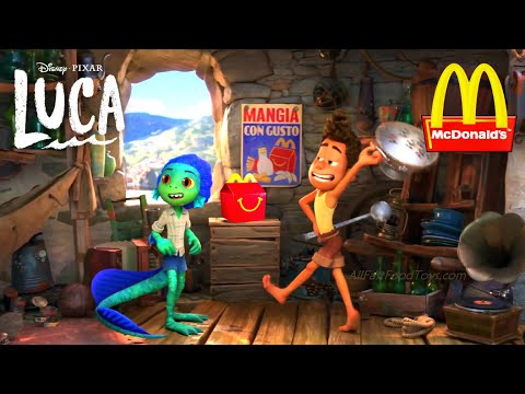 2021 McDONALD'S DISNEY PIXAR LUCA HAPPY MEAL TOYS COMMERCIAL REVIEW MOVIE FULL SET 8 WATER GUN SWIM