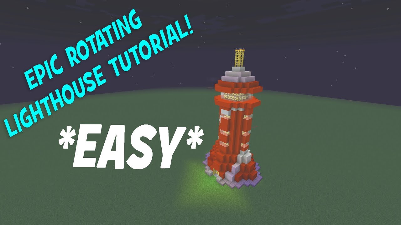 MINECRAFT EPIC ROTATING LIGHTHOUSE TUTORIAL! - EASY REDSTONE TUTORIAL!