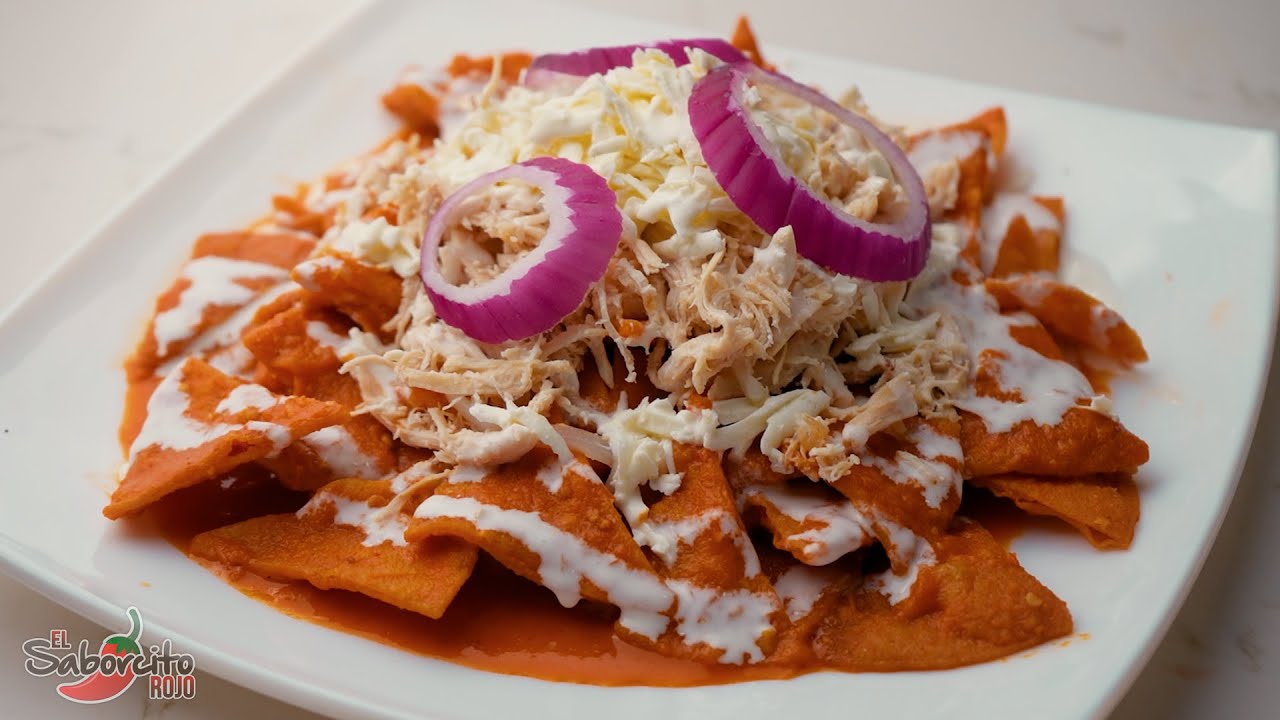 Spicy Red Chilaquiles with Chicken - 