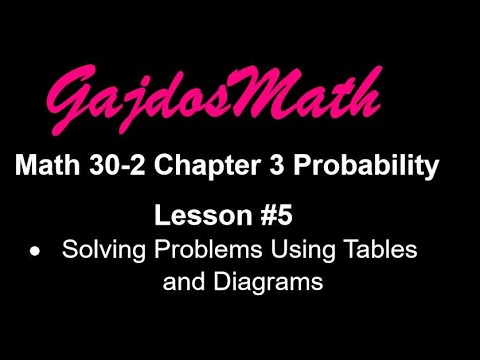 Probability with Tables and Diagrams (Math 30-2 Ch3 L5)