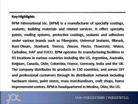 RPM International Inc Company Profile and SWOT Analysis
