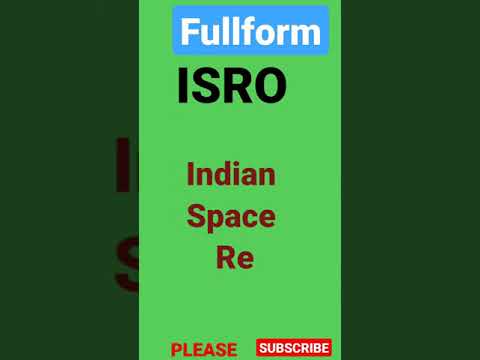 # Fullform of ISRO| fullform of ISRO in english