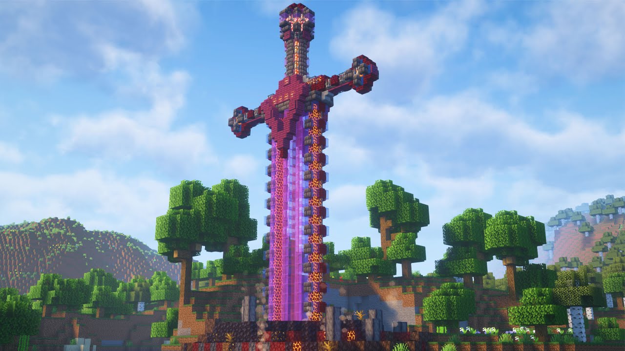 Minecraft : How to build Mythic Sword Tutorial - Minecraft Builders