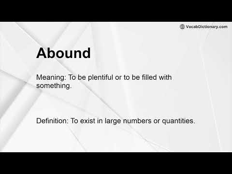 Abound Meaning