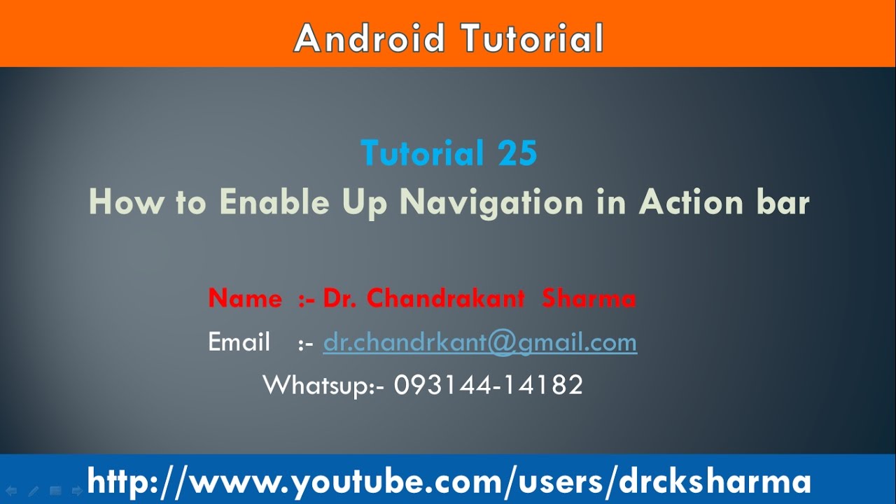 Enable Up Navigation in Action bar