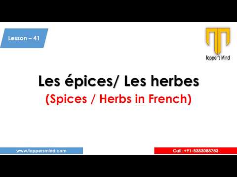 Spices and Herbs in French | List of Herbs and Spices in French | #Learnfrenchonline