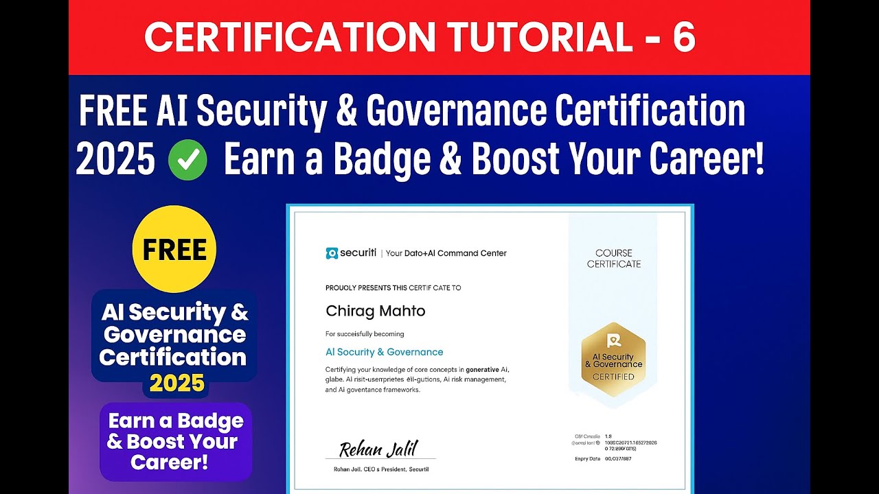 FREE AI Security & Governance Certification 2025 ✅ Earn a Badge & Boost Your Career! #free #certify