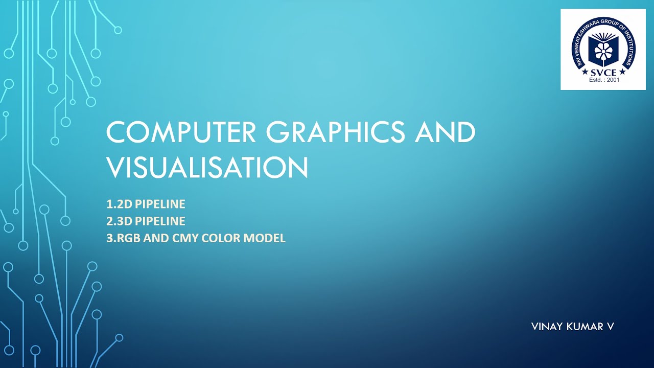 COMPUTER GRAPHICS AND VISUALISATION|2D pipeline|3D pipeline|RGB and CMY color model