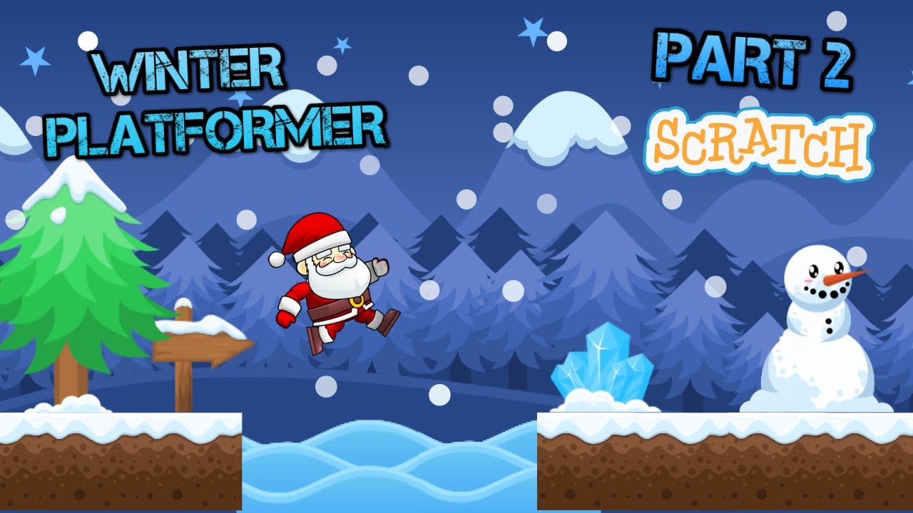 How to make a Winter Platformer game in scratch 3.0 |  Part 2 | Levels ,Danger and snow animation❄❄