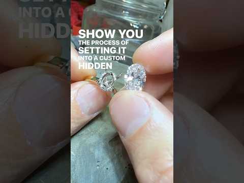 Diamond Setting Tutorial - 3ct Oval Hidden Halo Engagement Ring