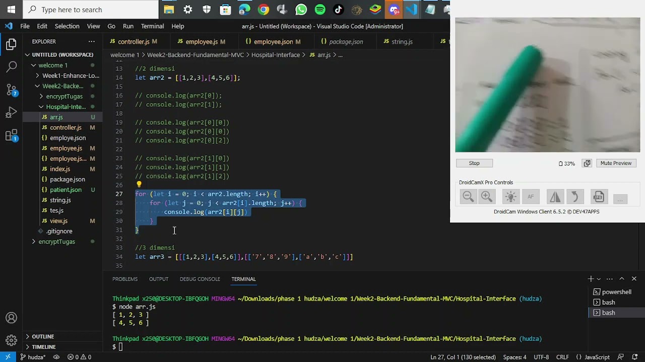 penjelasan tutorial array 2 dimensi 3 dimensi multy dimensi dengan javascript mudah