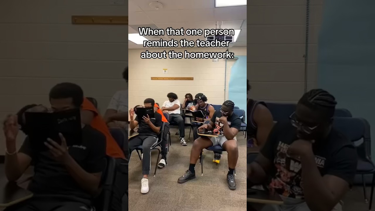 When that one person reminds the teacher about the homework🤨#shorts #comedy #homework