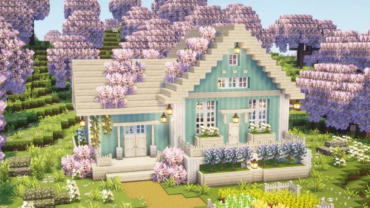 [Minecraft] 💙 Cozy Cute House Tutorial / Mizuno's 16 Craft Resource Pack - Minecraft Builders