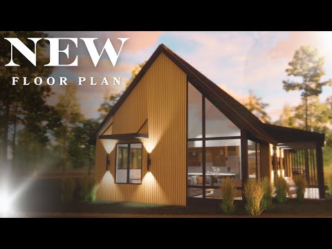 Tiny Vacation Cabin Floor Plan | 1152 Sq. Ft. Modern Scandinavian Retreat