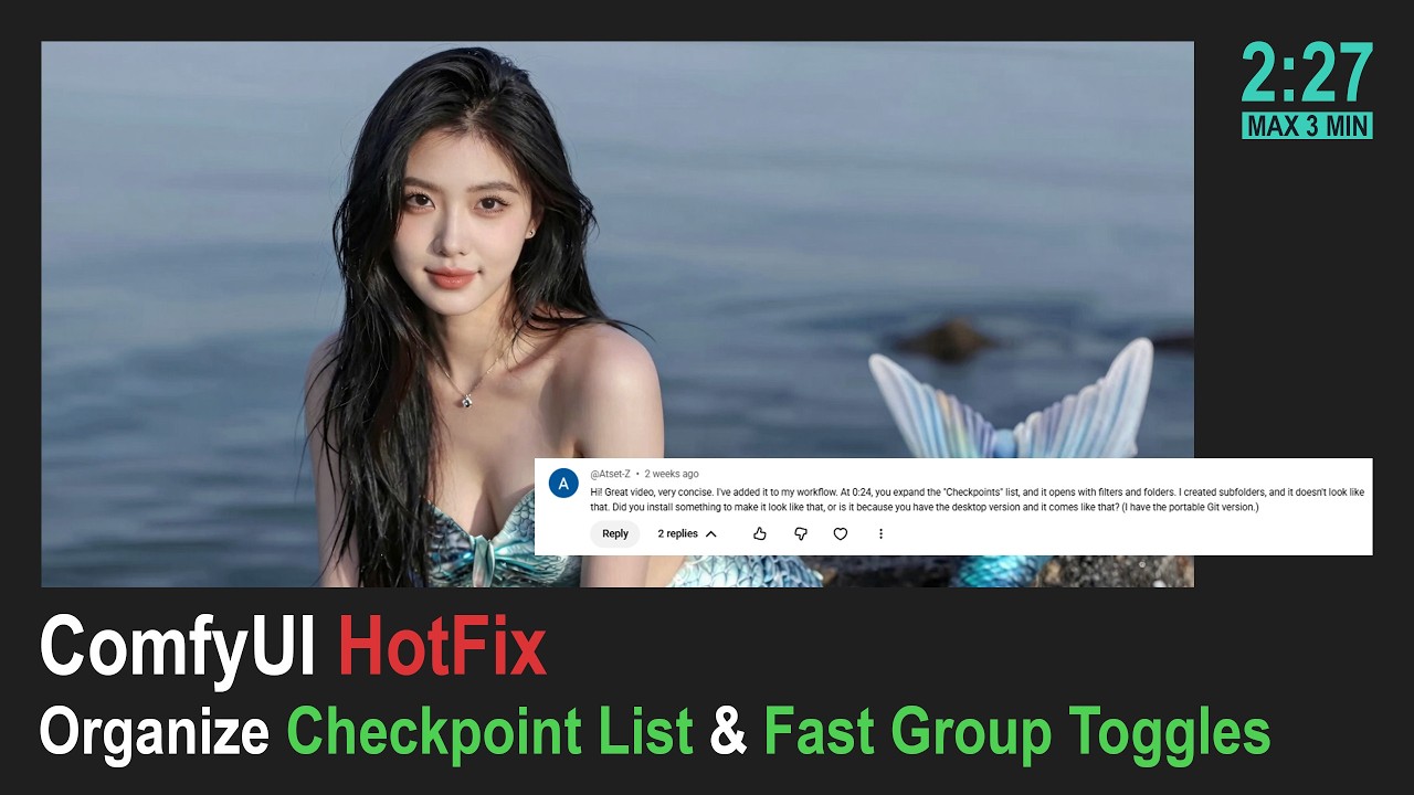 🔴 Fix ComfyUI Checkpoint List & Fast Group Toggles (ComfyUI HotFix)