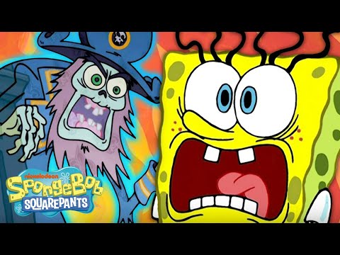 SpongeBob Being SCAREDY-PANTS for 9 Minutes Straight 👻 | @SpongeBobOfficial