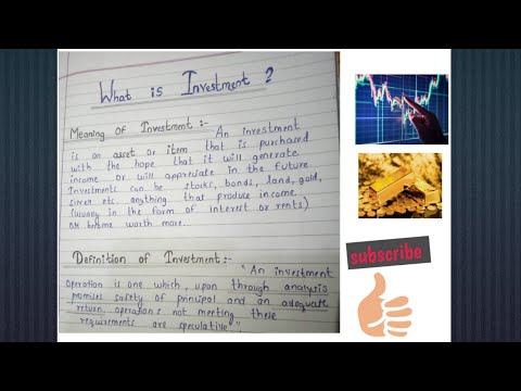 What is Investment? Meaning/Definition and concept of Investment.Full explanation in Hindi (SAPM)