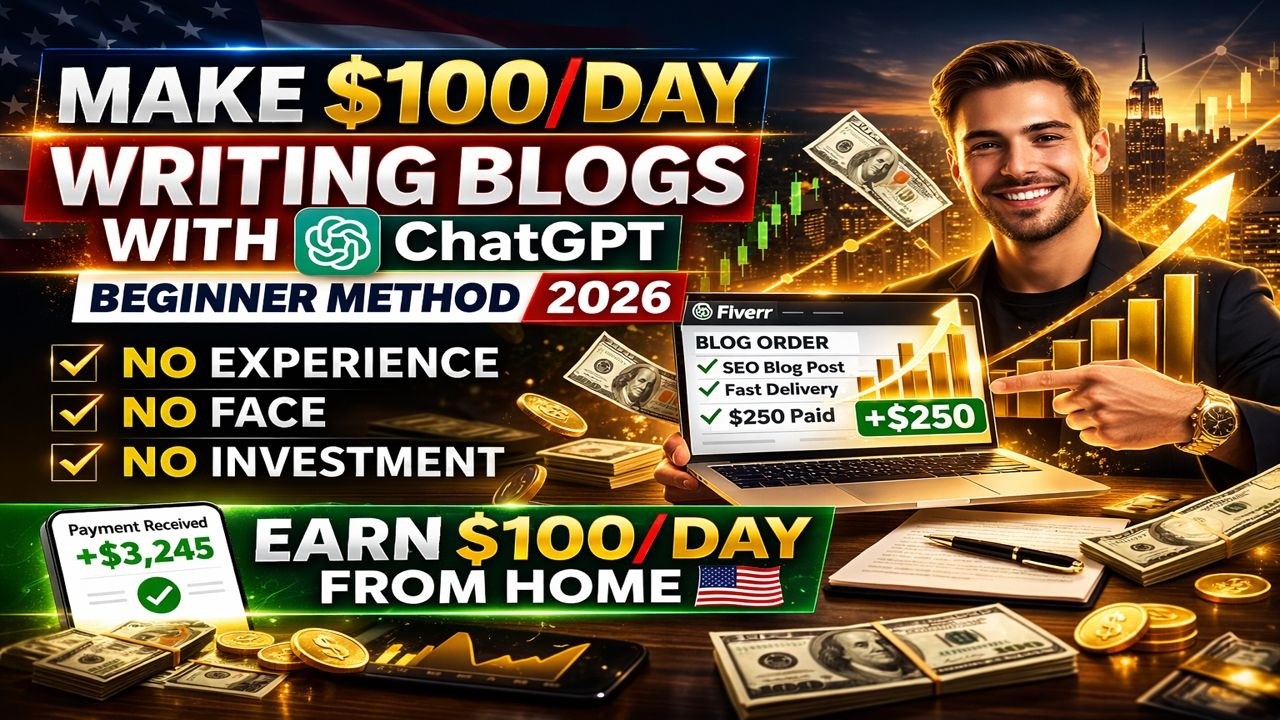 How to Make $100/Day Writing Blog Posts with AI (Beginner Fiverr Method 2026)