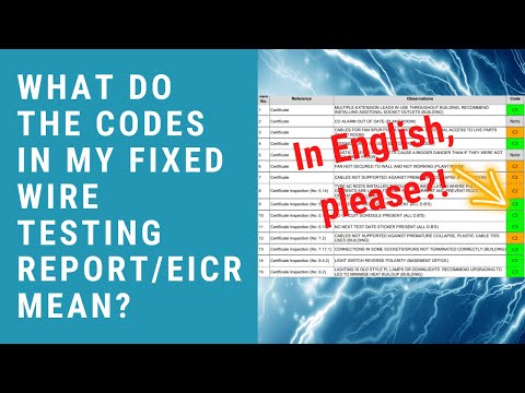 What Do The Codes in My Electrical Installation Condition Report (EICR)/Fixed Wire Testing Mean? 🤔⚡️