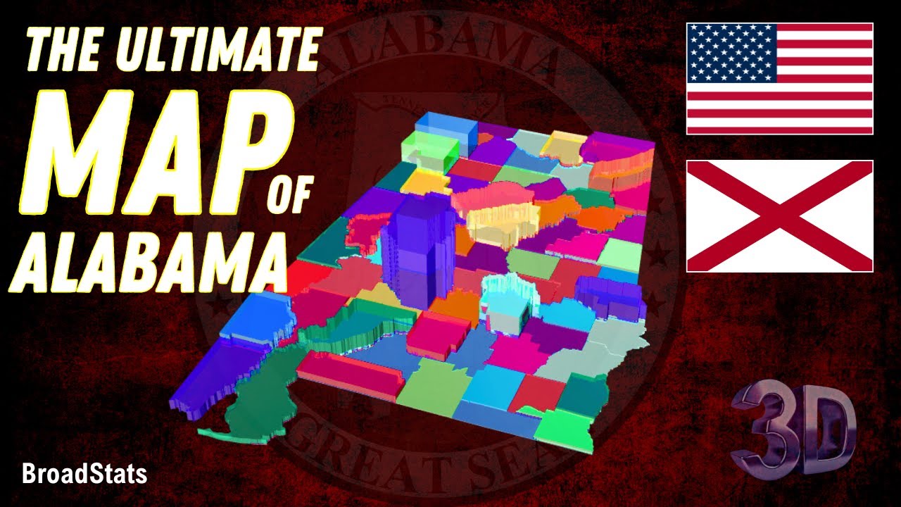 Alabama County Map Explained | Population, Area & Rankings in 3D