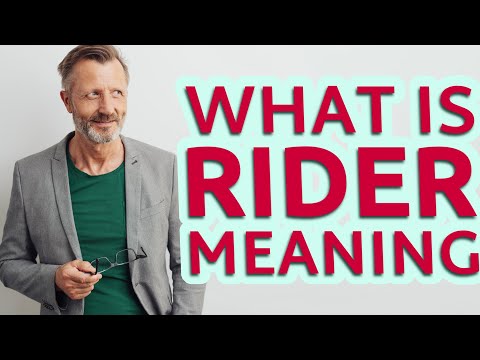 Rider | Definition of rider