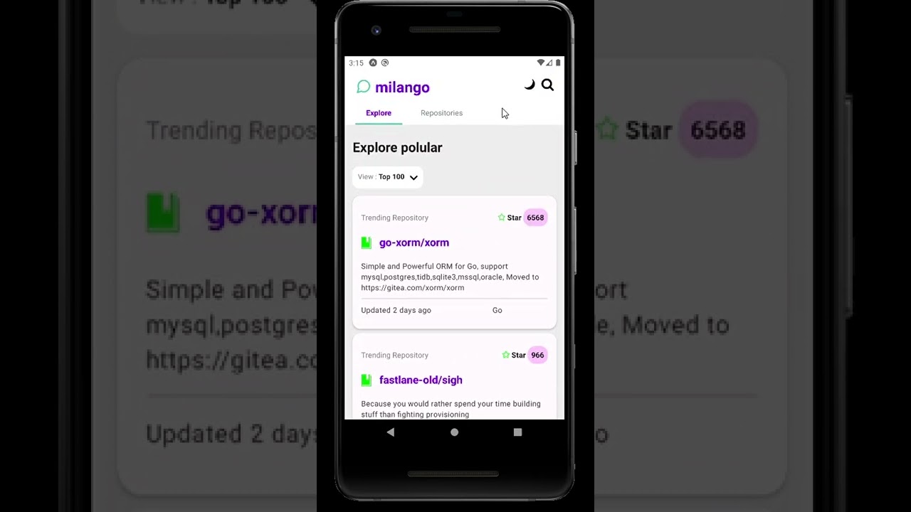 GitHub Task v1.1.1 (A project using React Native)