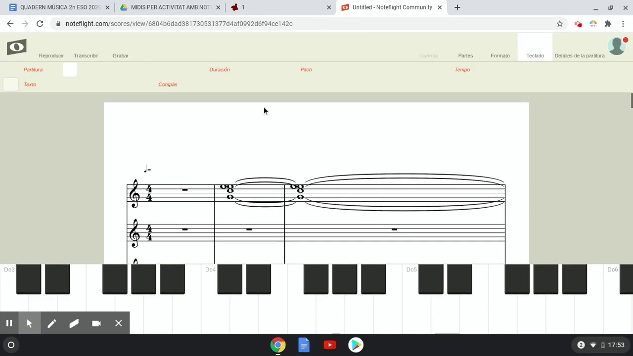 Tutorial per a modificar instruments amb Noteflight