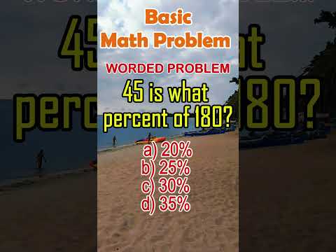 45 is what percent of 180? a)20% b)25% c) 30% d) 35%#generalknowledgequiz #Mathtutor #CivilServices