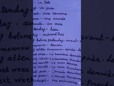 # French vocabularies#days & months related vocabularies