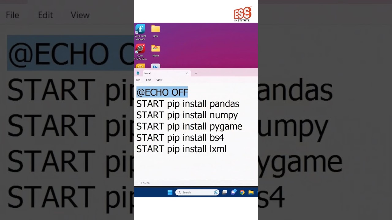 How to install Multiple Python Modules in a Single Click with Python| ESS Computer Institute