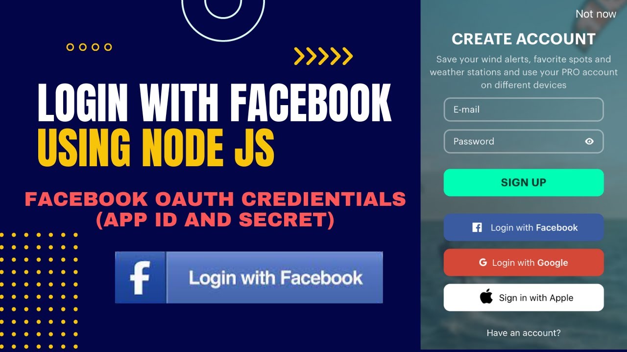Login With Facebook using NodeJS | OAuth Credentials (App ID and Secret Key)