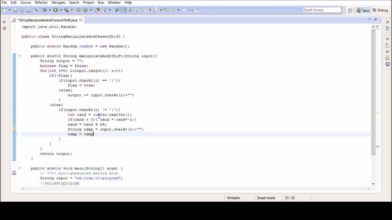 String Manipulation and Caesar Cipher Shifting