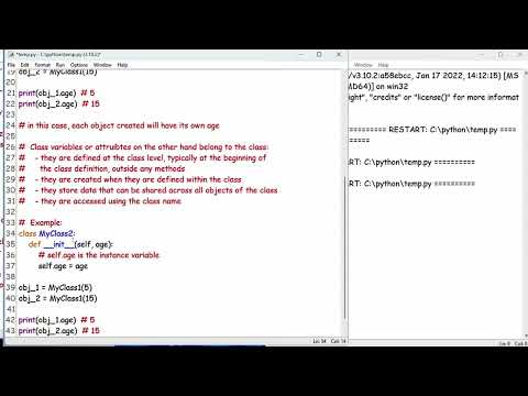Python 68: Instance vs class variables/attributes