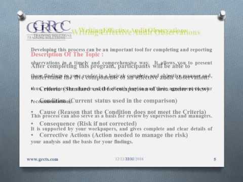 Writing Effective Audit Observations
