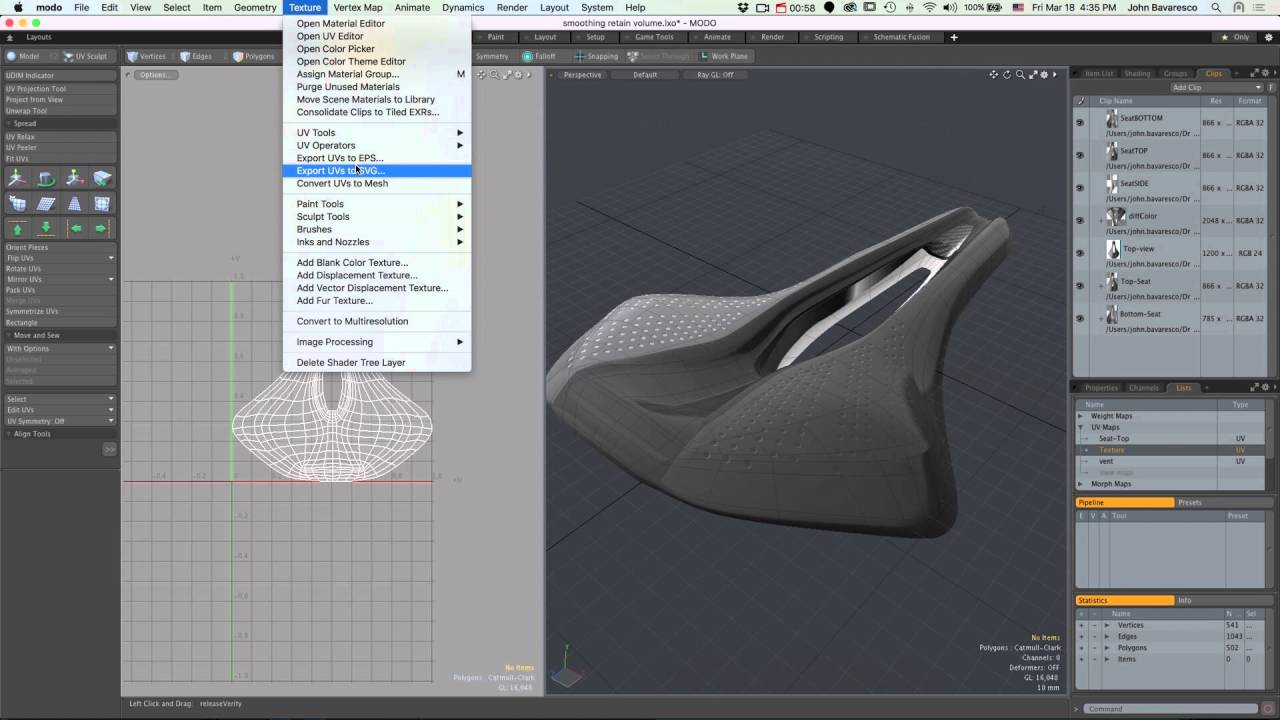 MODO 10 Quick Clip -- UVs to SVG