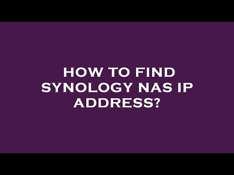 How to find synology nas ip address?