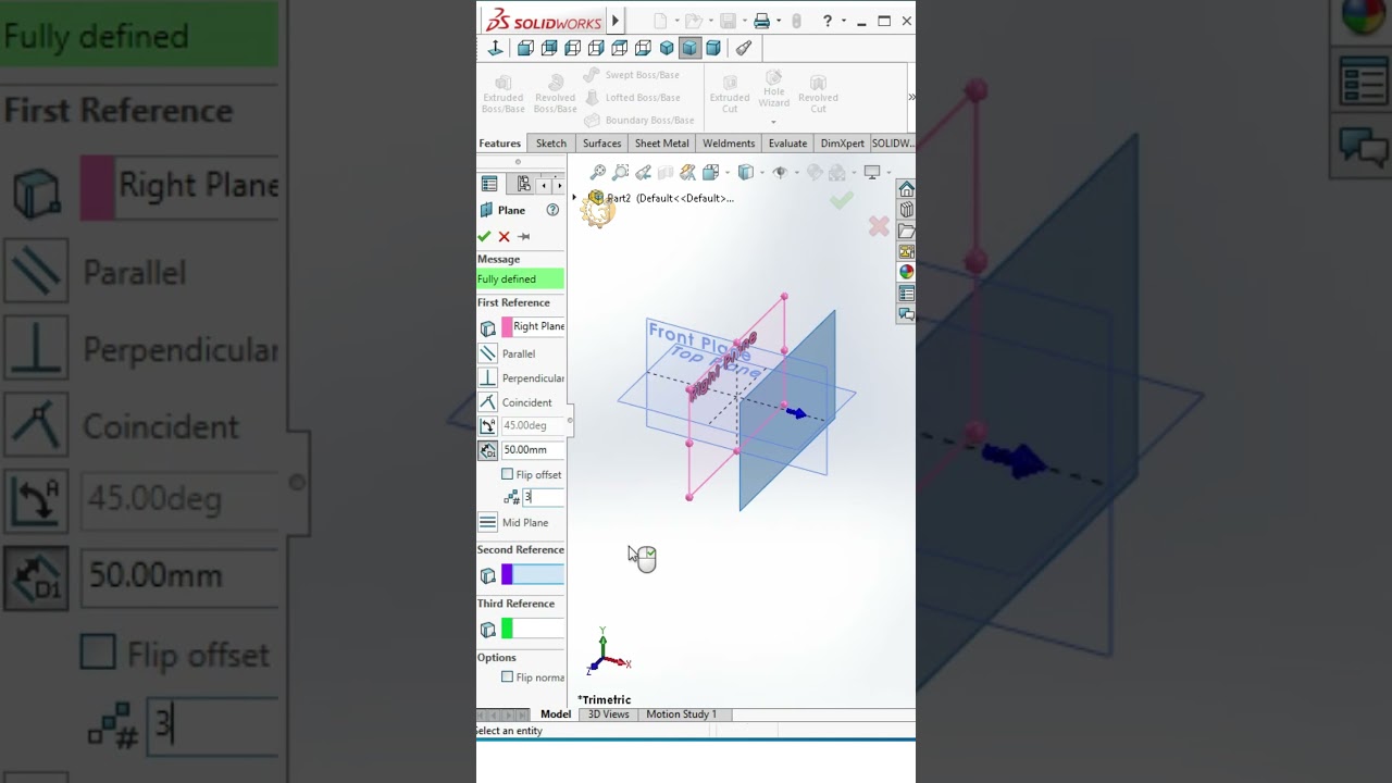 How to Create Planes in Solidworks #shorts #viralreels #shortsfeed #cadmonkeys #solidworks  #plane